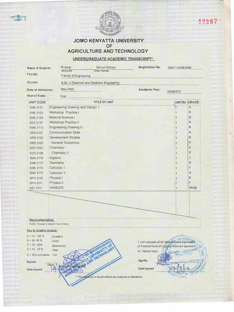 Updated - Transcript 1ST YEAR | PDF