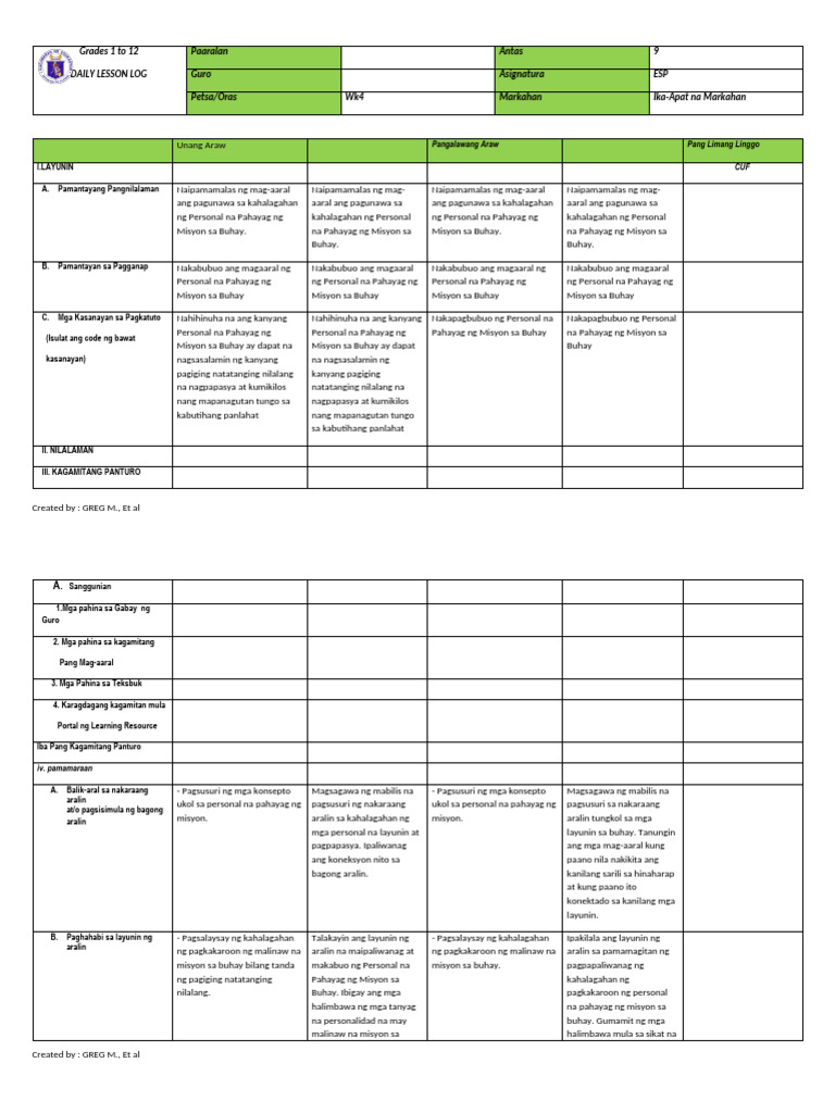ESP9 Q4 WK4 Done | PDF