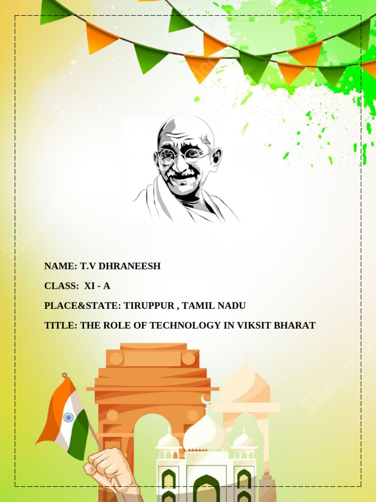 Dharaneesh Essay (The Role of Technology in Viksit Bharat) | PDF ...