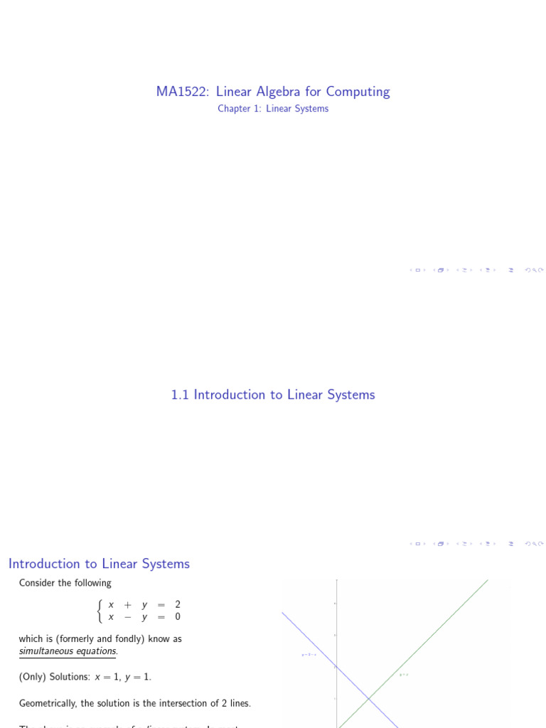Chapter 1 | PDF | System Of Linear Equations | Mathematical Objects