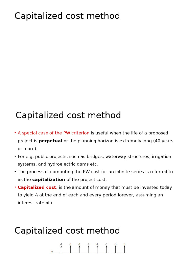 Capitalized Cost Method | PDF | Interest | Economies