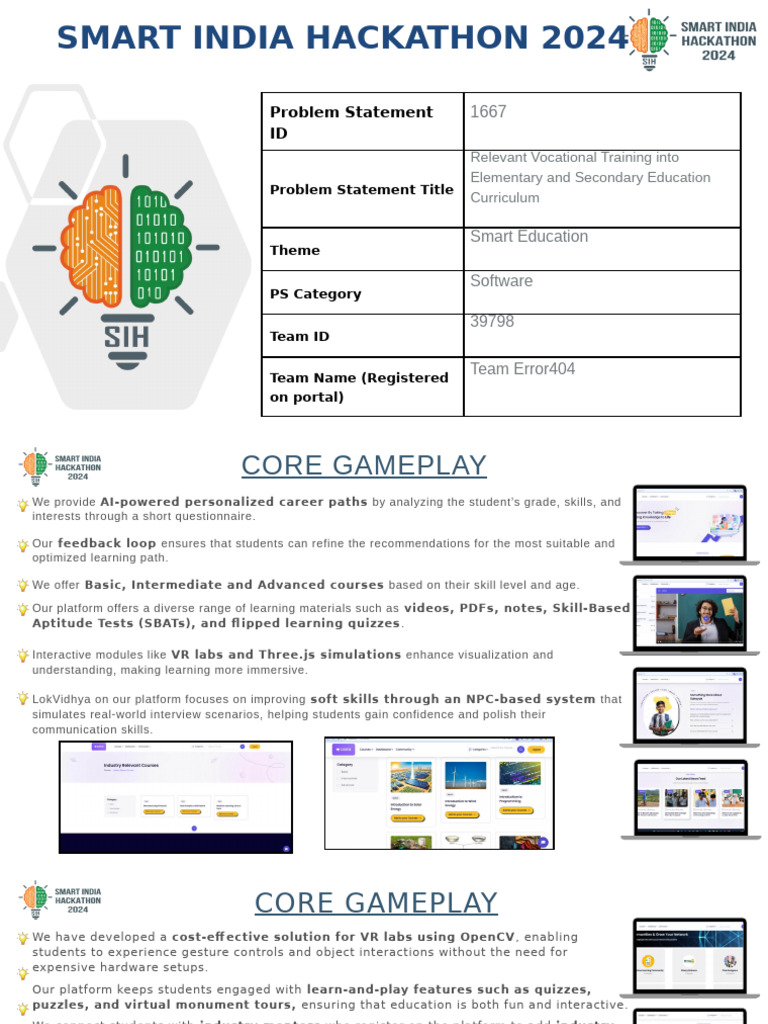 Team Error404 - 1667 - SIH202 | PDF | Virtual Reality | Simulation