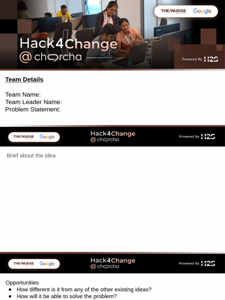 Hack4Change - Idea Submission Template | PDF
