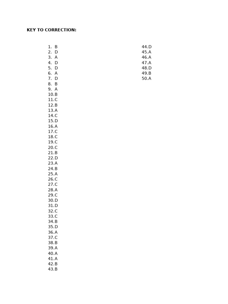Key To Correction | PDF