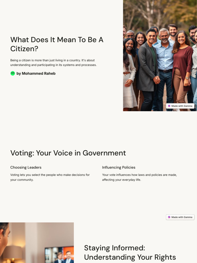 Understanding Citizen Responsibilities | PDF | Citizenship | Rights
