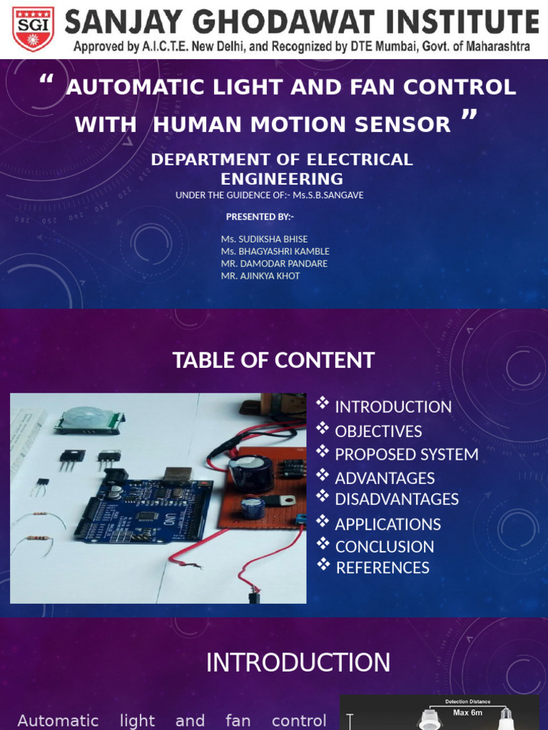 Automatic Light & Fan Control System | PDF | Home Automation | Lighting