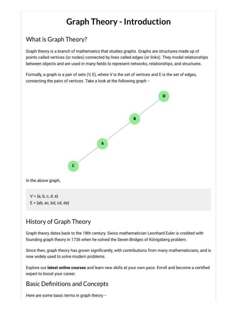 Graph Theory - Introduction | PDF | Graph Theory | Vertex (Graph Theory)