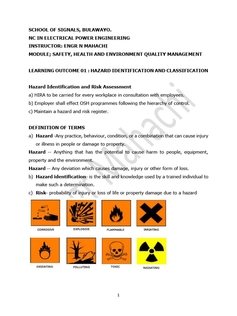 Hazard Identification in Workplace Safety | PDF | Hazards | Risk