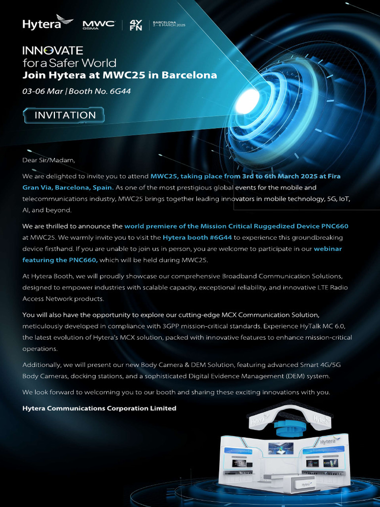 Hytera at MWC25: PNC660 Launch & More | PDF