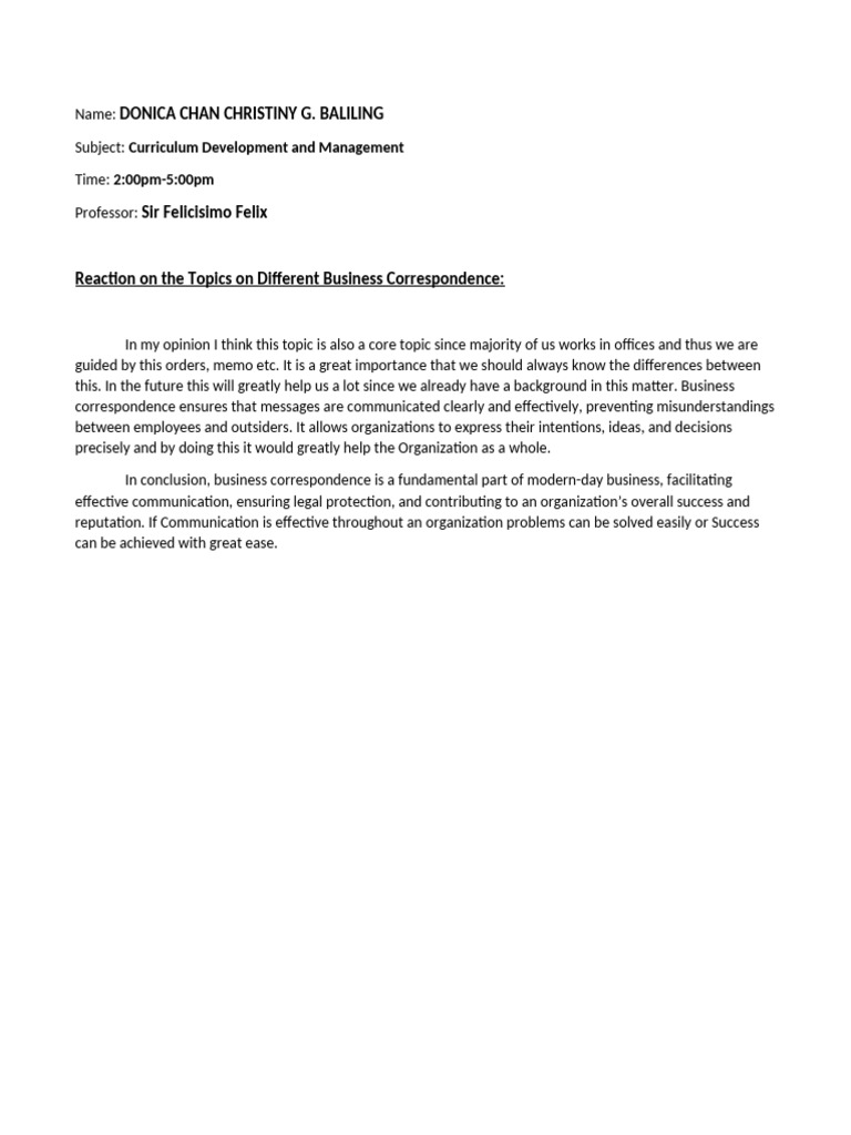 Business Correspondence | PDF