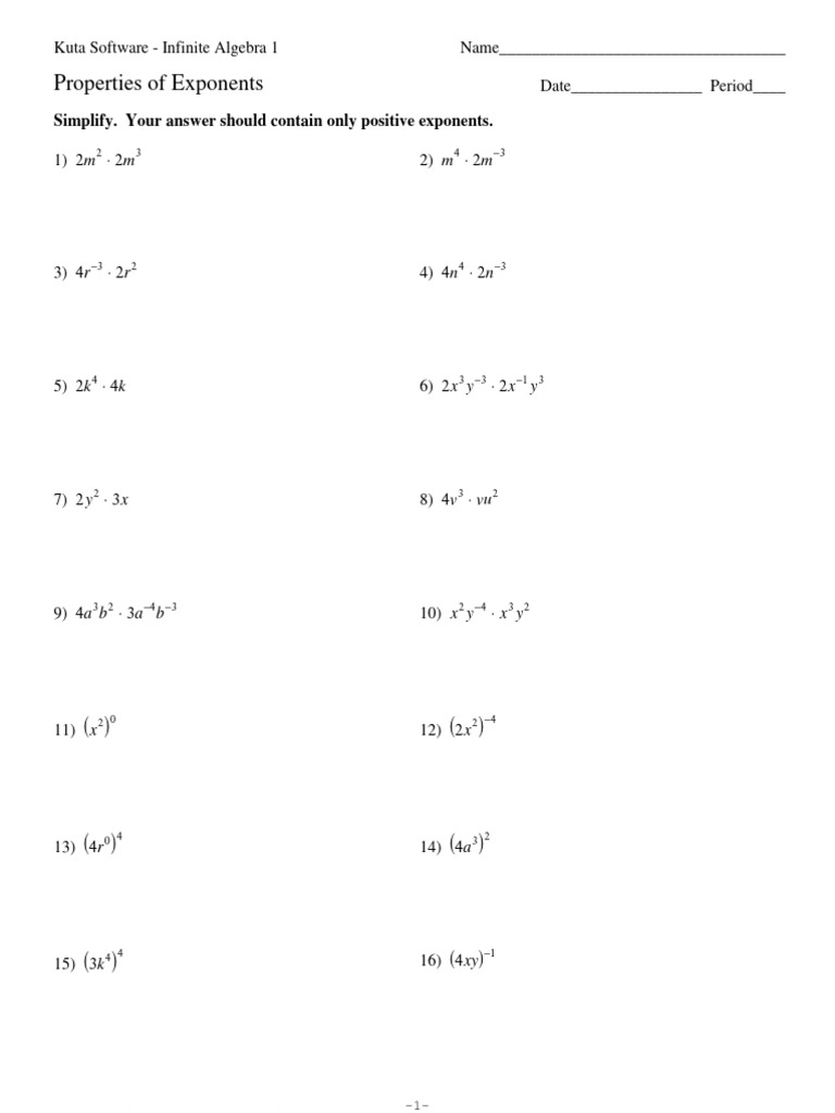 Properties of Exponents | PDF