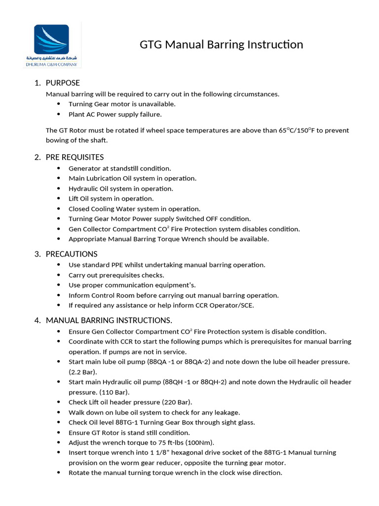 GTG Manual Barring Instruction | PDF | Manual Transmission | Gear
