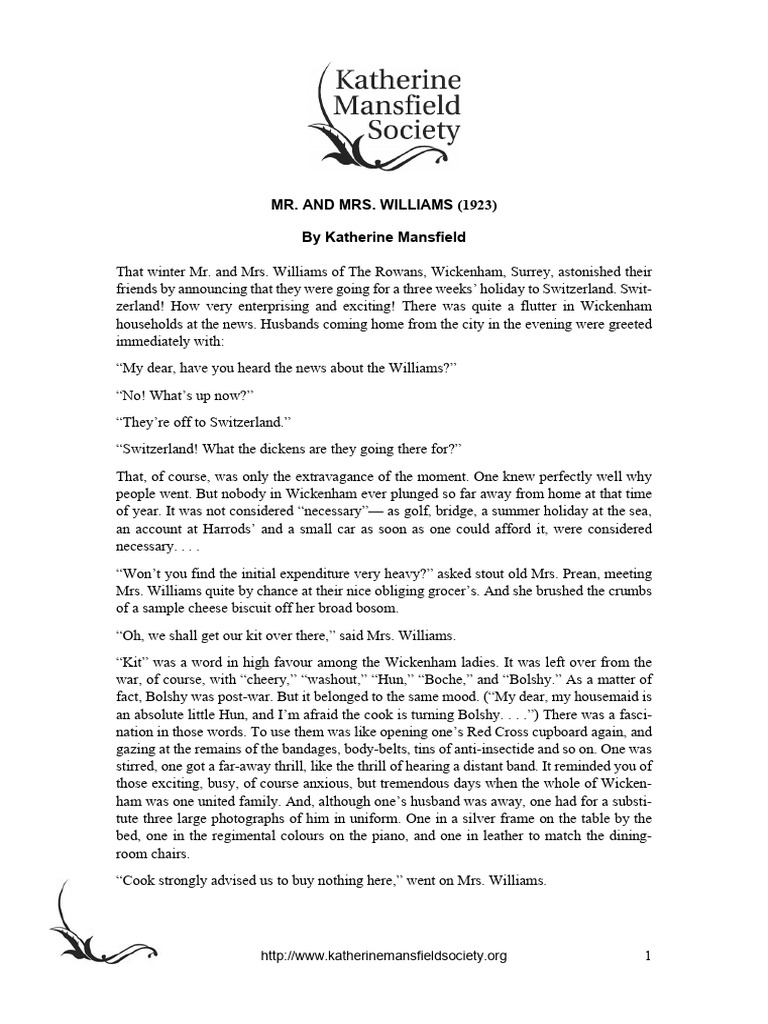 Mr. and Mrs. Williams' Swiss Holiday | PDF