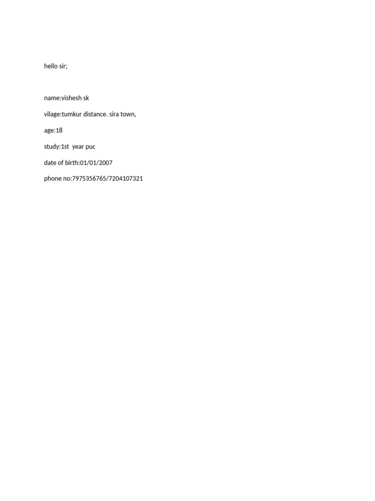 Hello Sir | PDF