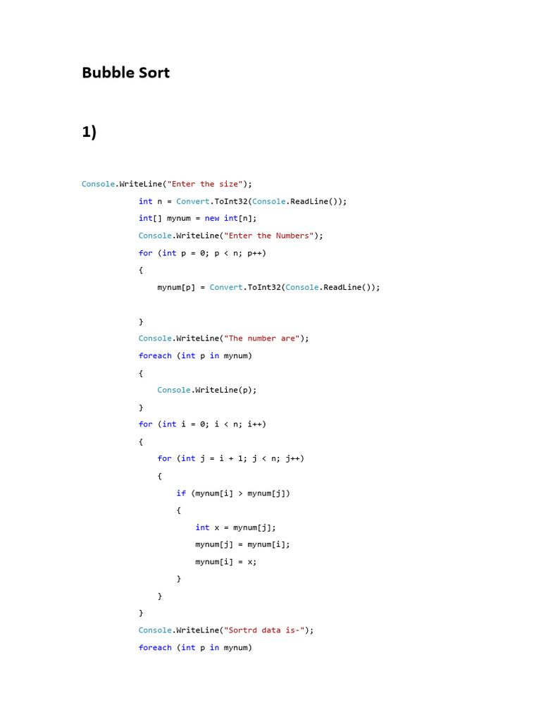 BubbleSort-converted | PDF