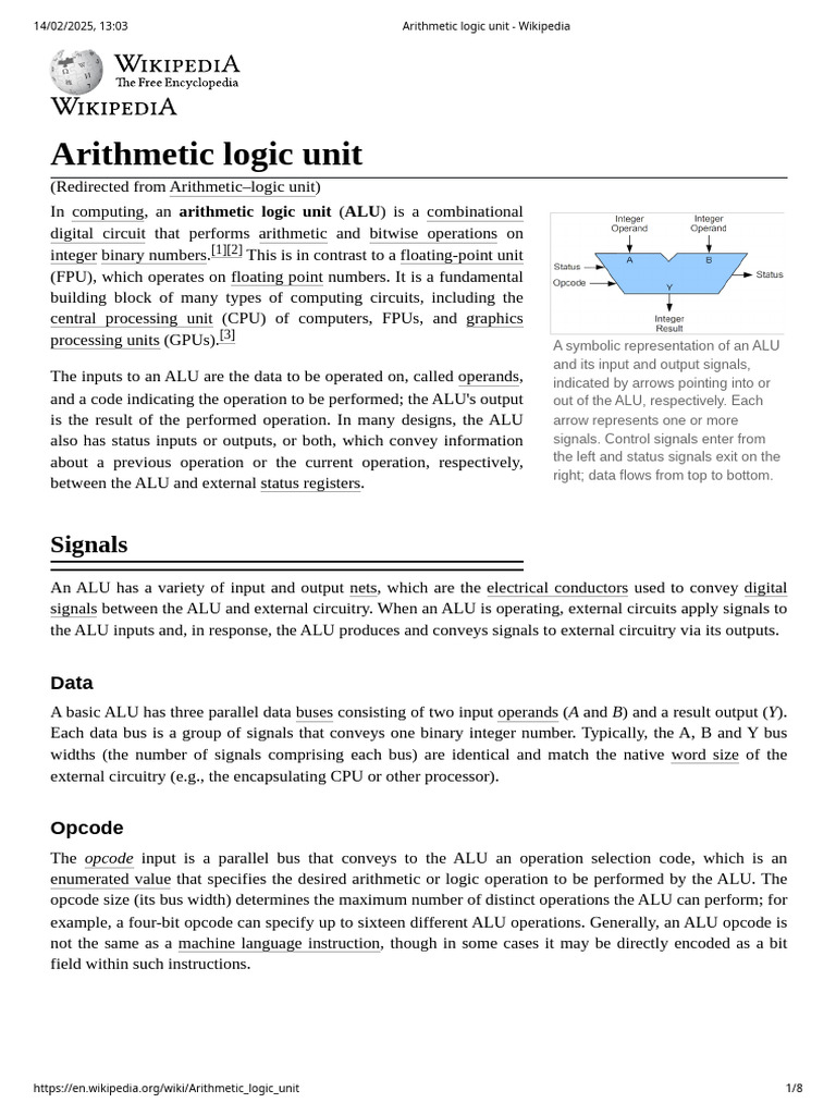Understanding the Arithmetic Logic Unit | PDF | Computer Hardware ...