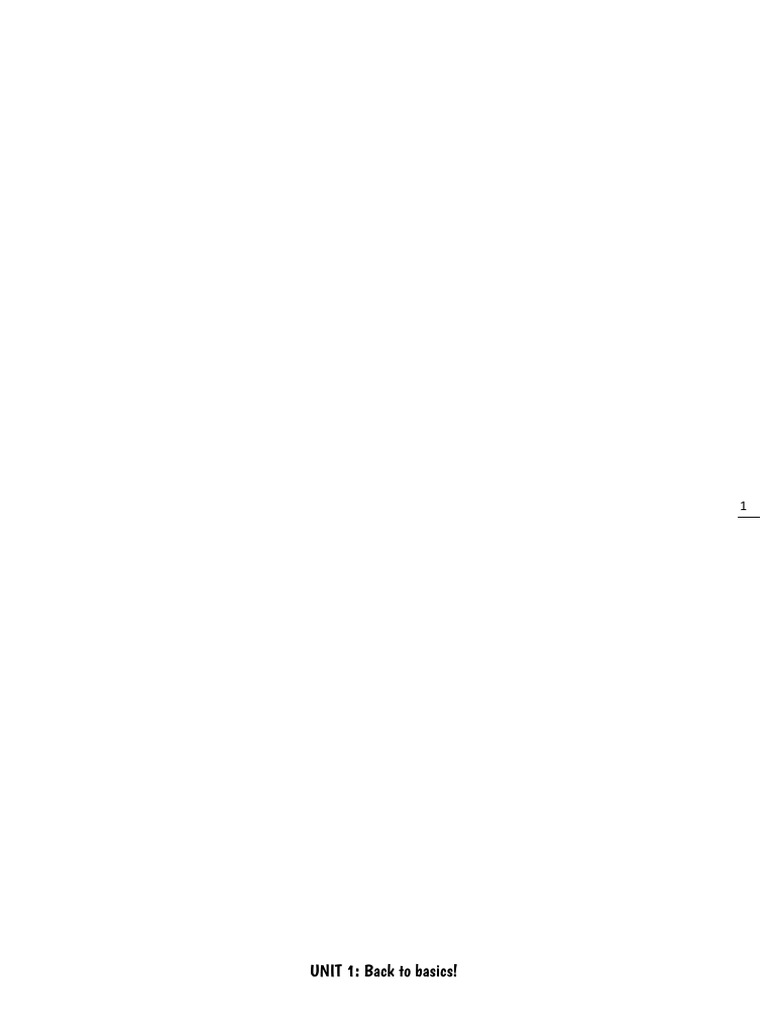 UNIT 1. Back to basics | PDF | Restaurants | Chef