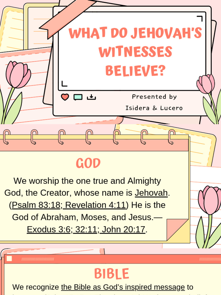 Report 6 - What Do Jehovah’s Witnesses Believe | PDF | Jesus | Bible