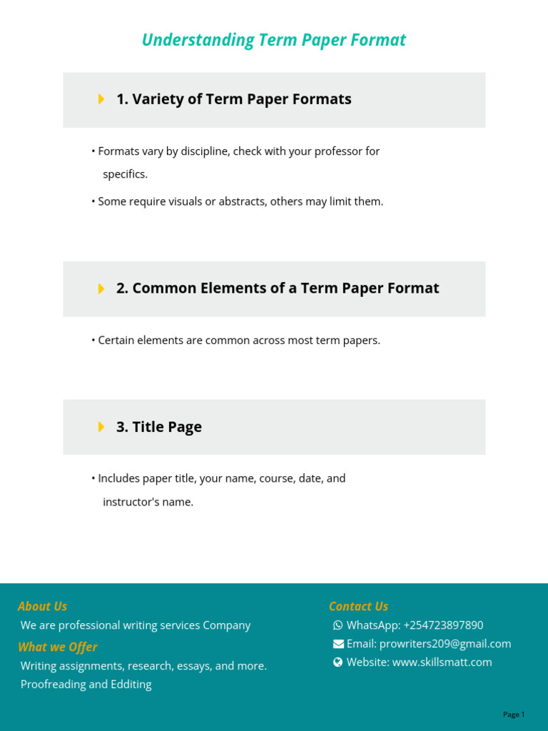 Term Paper Format Guide | PDF