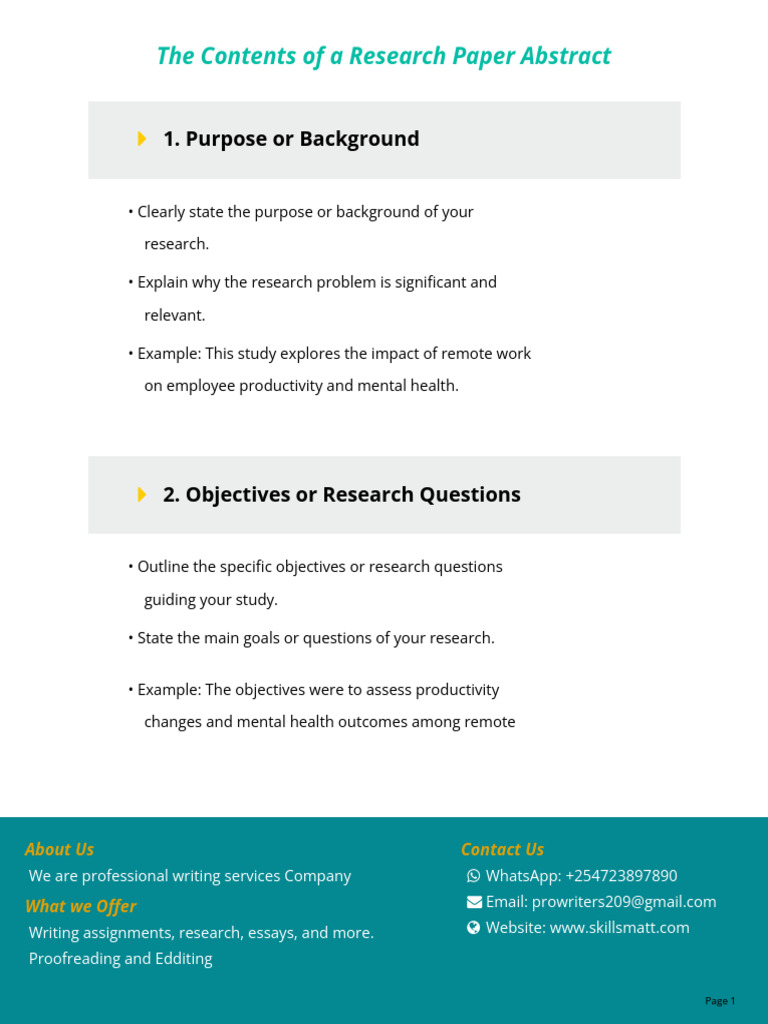 The Contents of A Research Paper Abstract | PDF