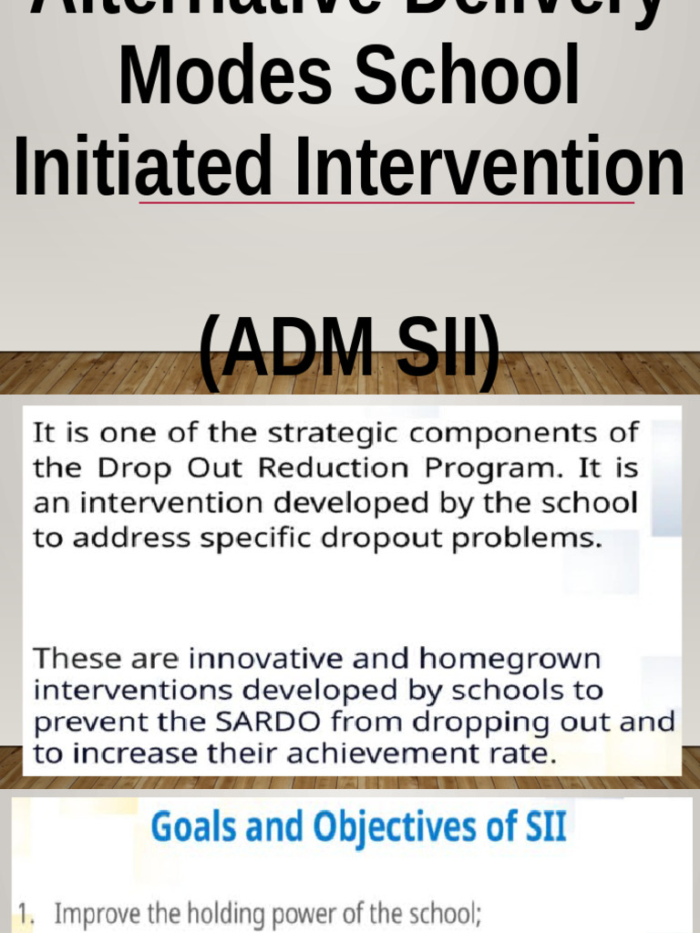 Alternative Delivery Modes School Initiated Intervention | PDF