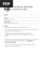 DofE Student Activity Evidence Log All Sections | PDF