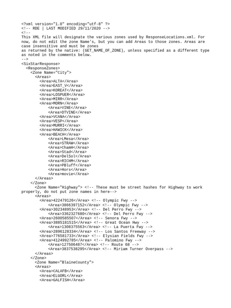 XML Response Zones Configuration | PDF