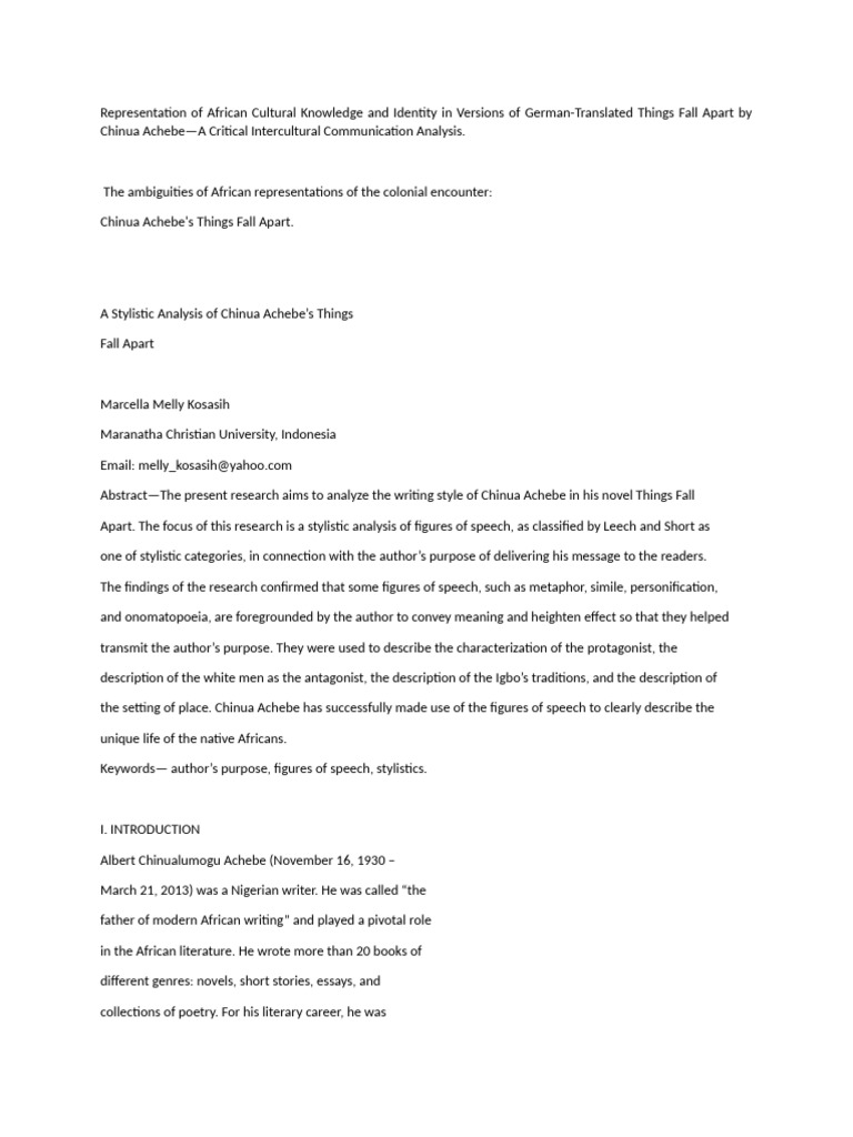 Representation of African Cultural Knowledge and Identity in Versions ...
