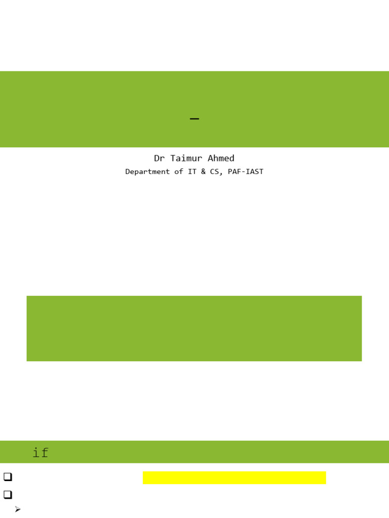 Lecture 12 - if structure | PDF | Computer Programming | Software ... Lecture 12 - if structure | PDF | Computer Programming | Software ...