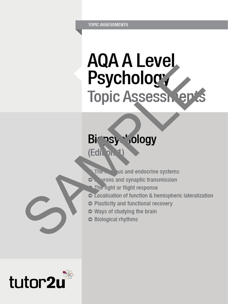 06 AQA Psychology Topic Test Biopsych SAMPLE | PDF | Chemical Synapse ...