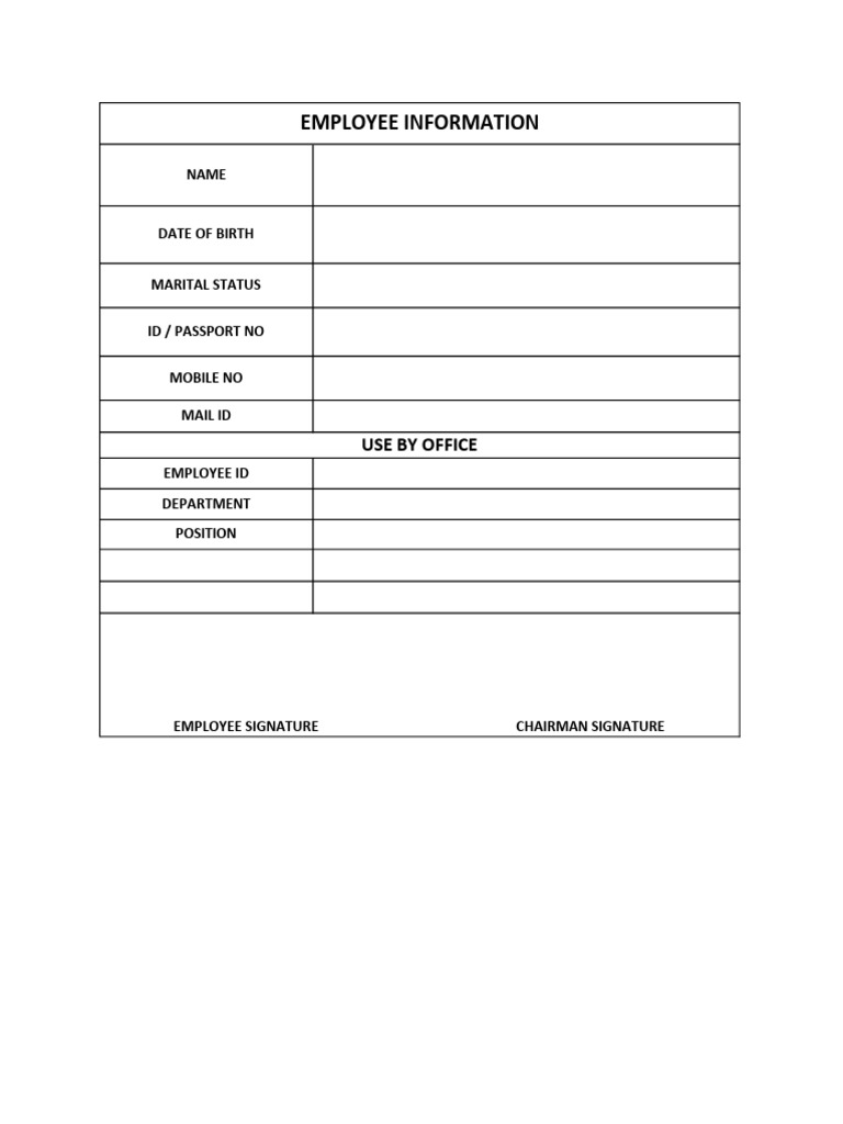 Employee Information | PDF