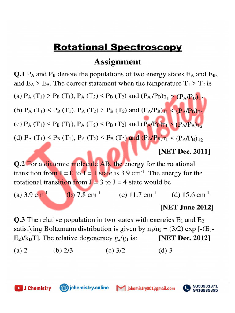 900038-Rotational Spectroscopy Assignment | PDF