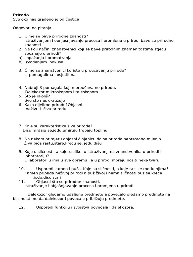 Priroda 5. Razred | PDF