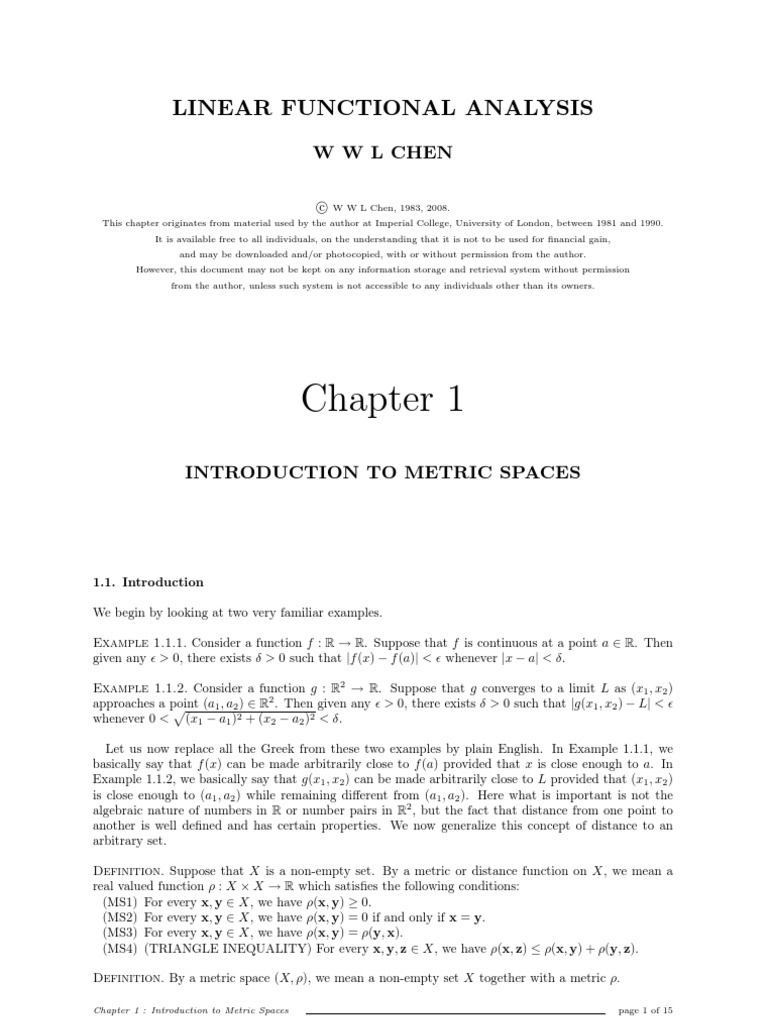 Introduction To Metric Spaces | PDF | Metric Space | Continuous Function