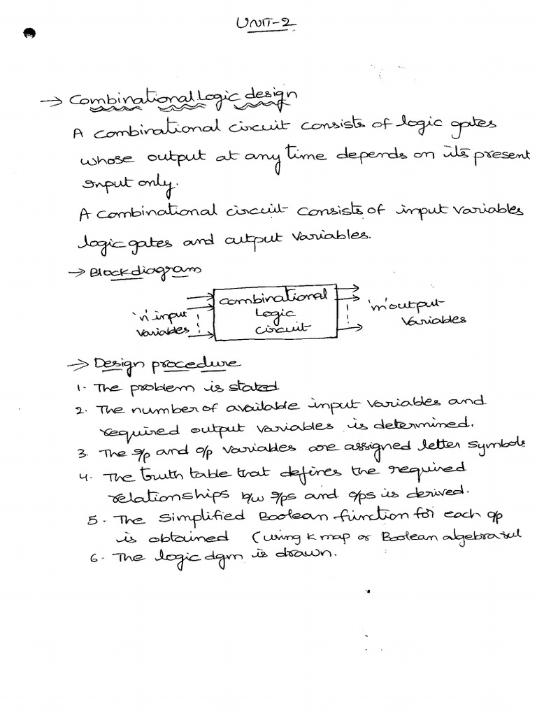 DCS Combinational Circuits (Unit-2) | PDF