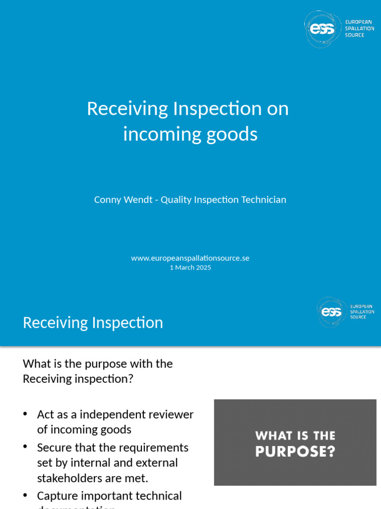 Receiving Inspections Presentation - WPM Meeting | PDF