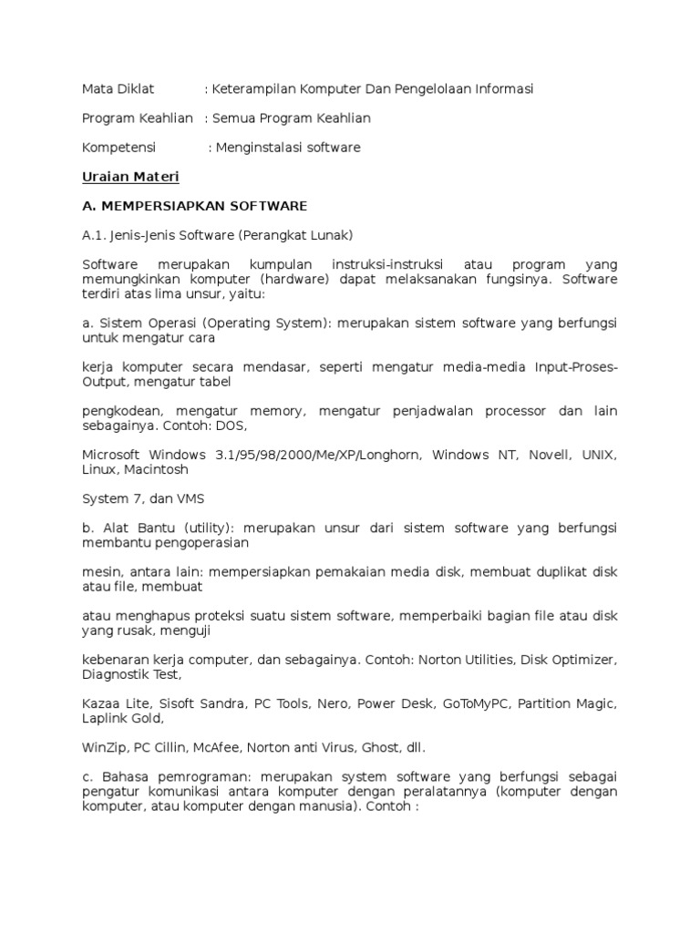 Cara Instalasi Software | PDF