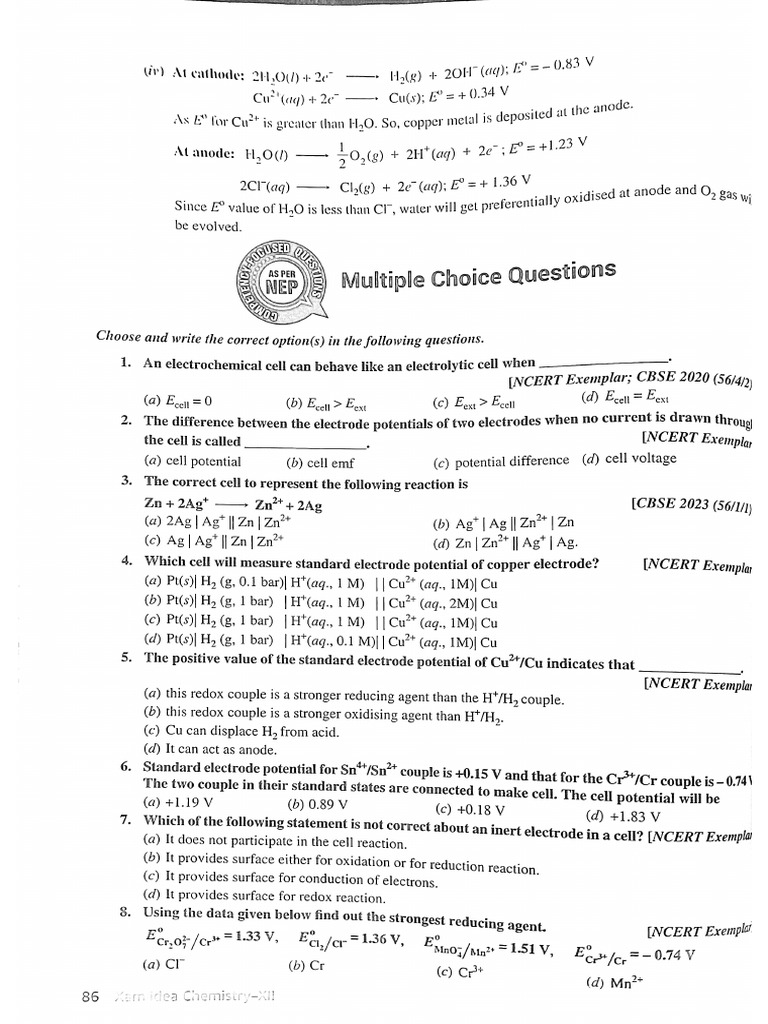 Chapter 2 Electrochemistry | PDF