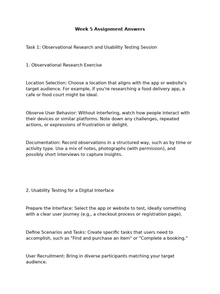 Week 5 Assignment Answers | PDF