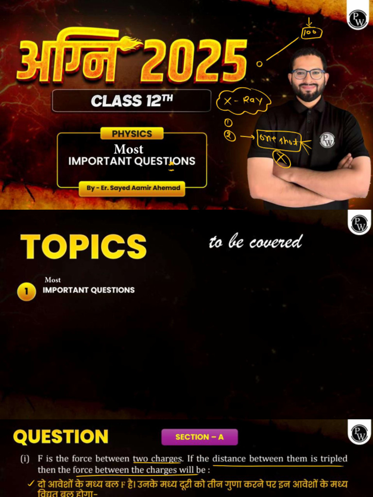 Agni Batch Physics Important Questions | PDF