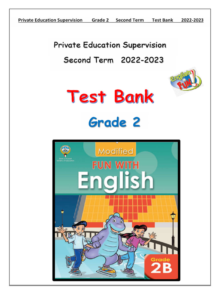 Grade 2B - Test Bank - Second Term Question | PDF | Zoology