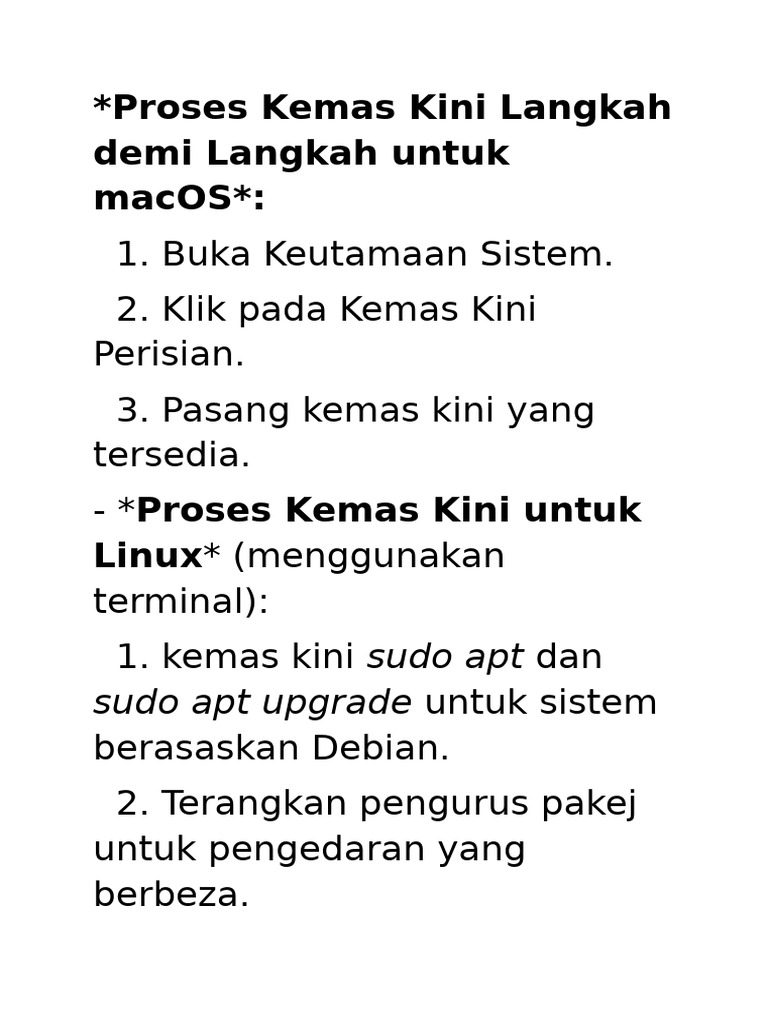 Proses Kemas Kini Perisian Sistem | PDF