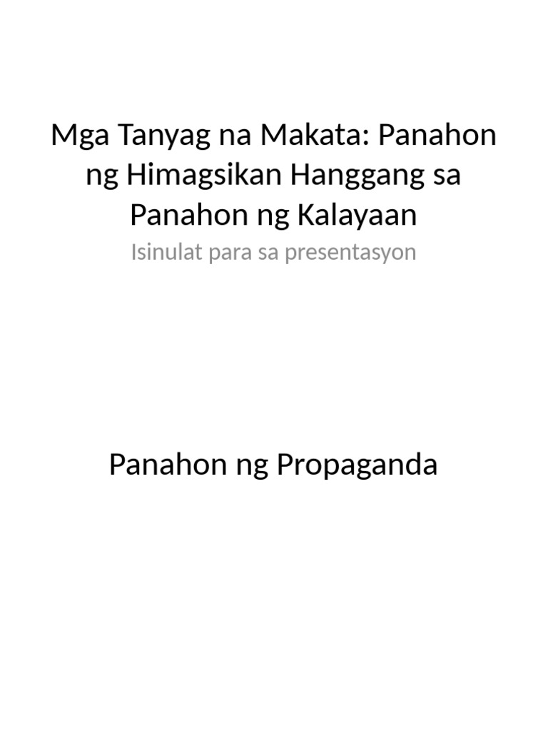 Mga Tanyag Na Makata Panahon | PDF