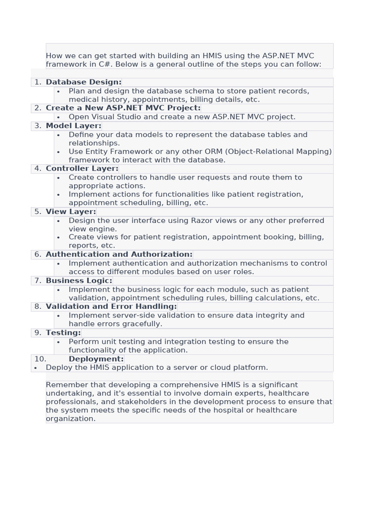 Building An HMIS Using ASP | PDF