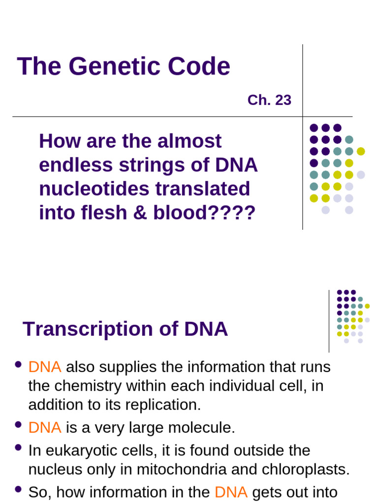 The Genetic Code.23.p2 | PDF | Rna | Dna