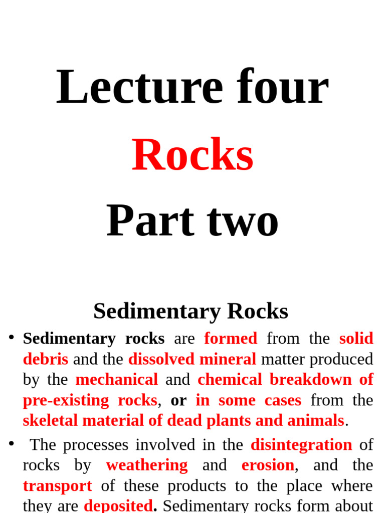 Lecture 4 Part 2 | PDF | Sedimentary Rock | Rock (Geology)