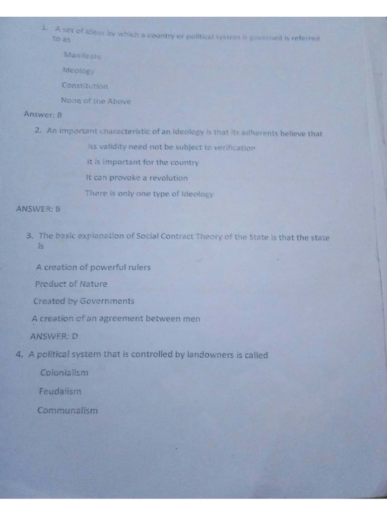 Government Questions | PDF