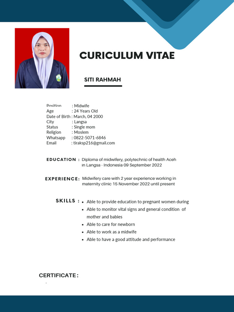 CV Format for Ethiopian Midwives | PDF