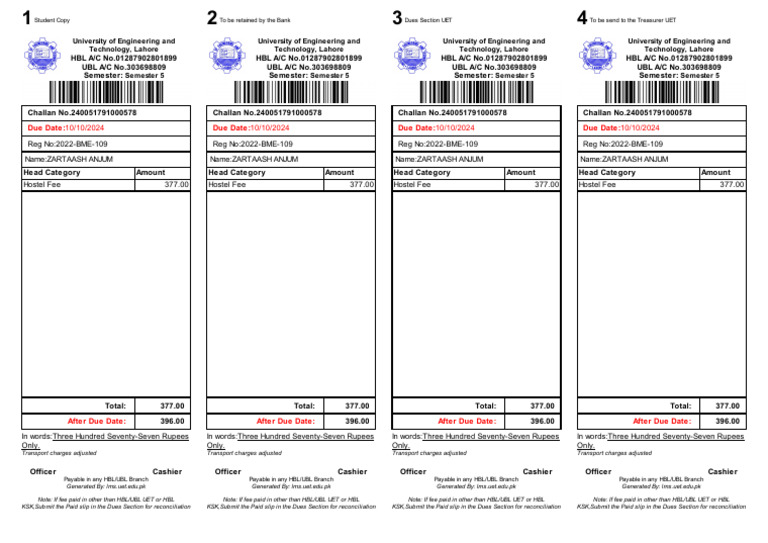 Obe Dues Fee Structure - Report Student Challan View (2) - 1 | PDF | Service Industries ...