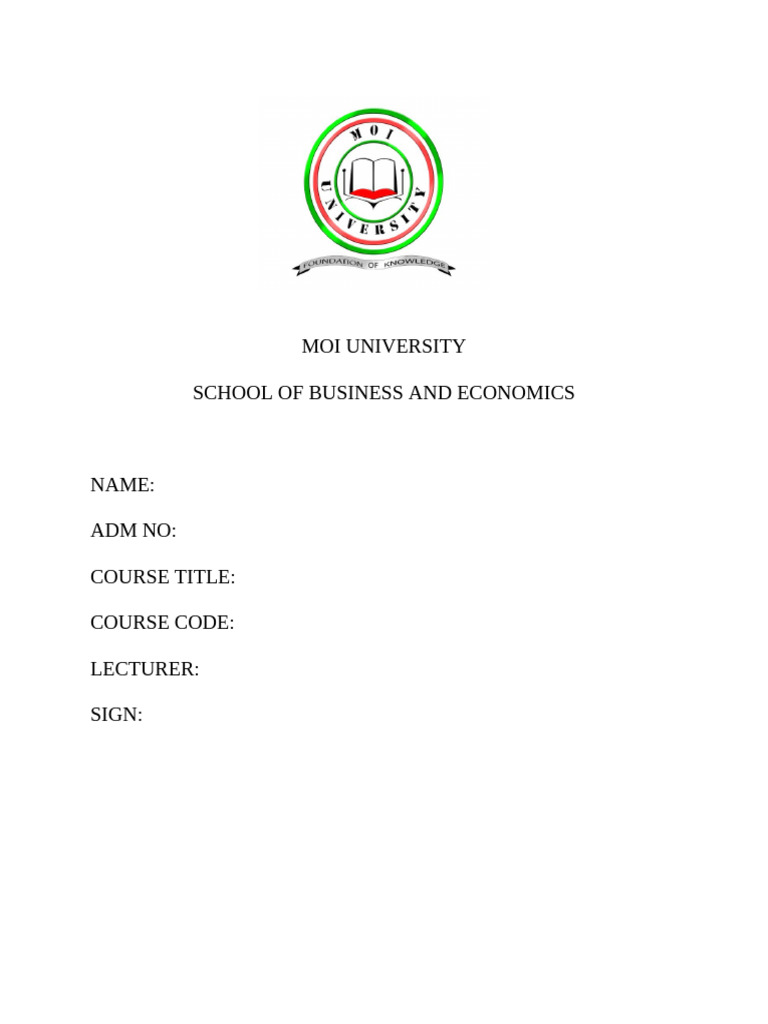 Assignment Cover Page | PDF